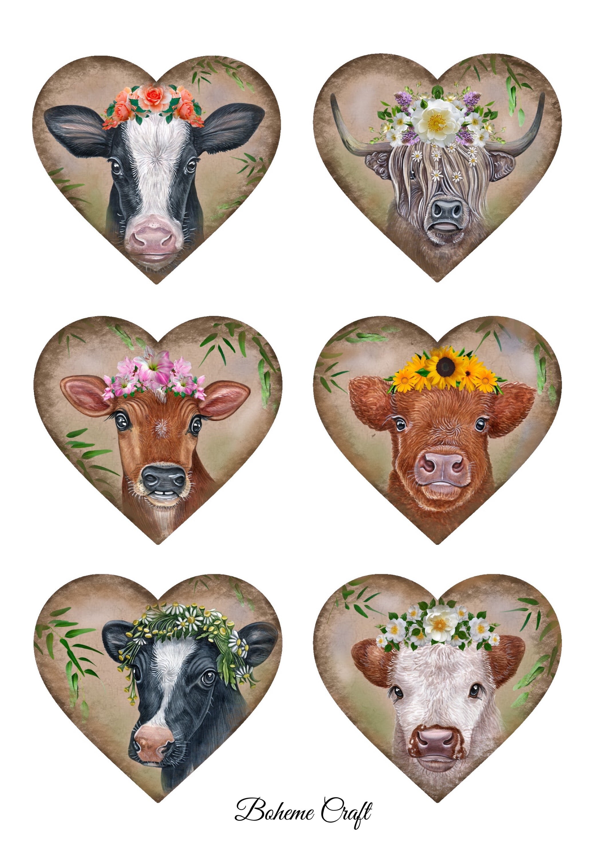 Rice Paper for Decoupage Highland Cows Collage - Etsy