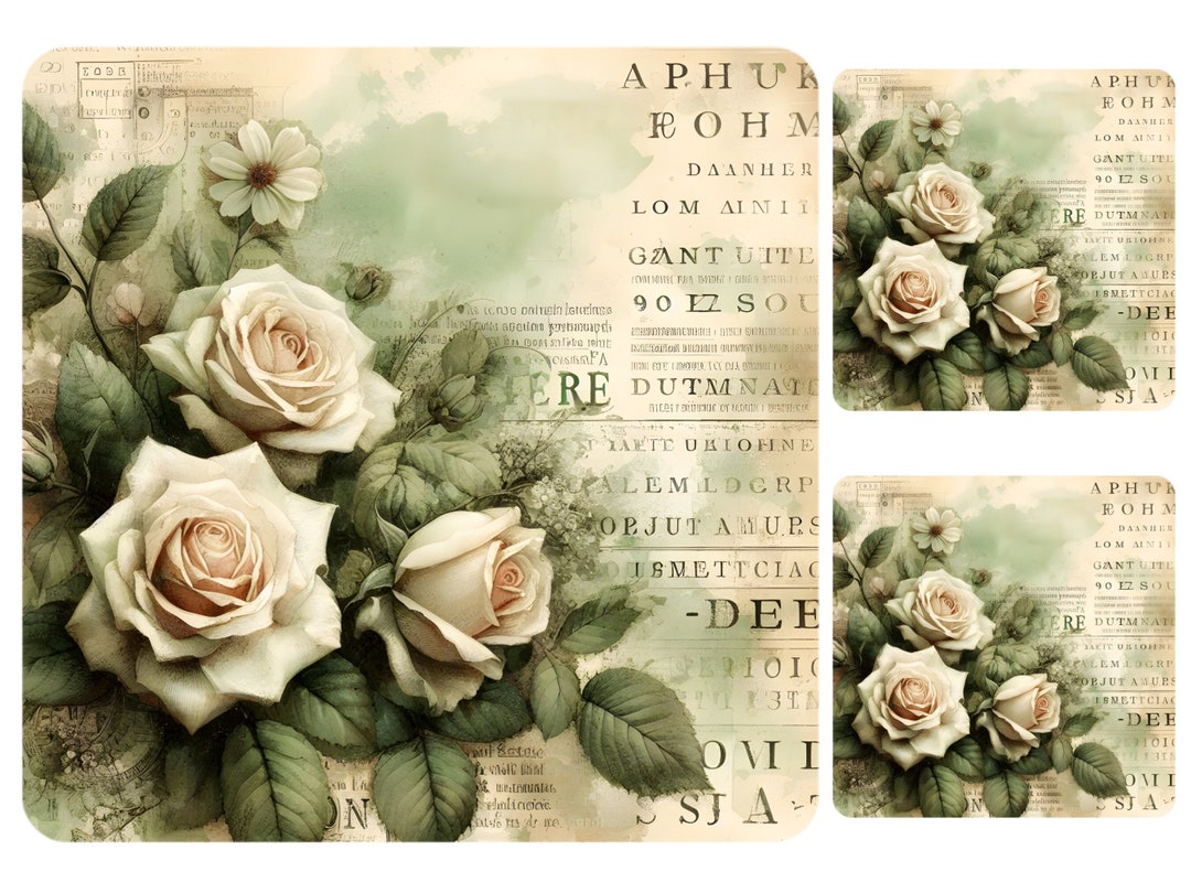 Vintage White Roses Rice Paper for Decoupage, Furniture Upcycle ...
