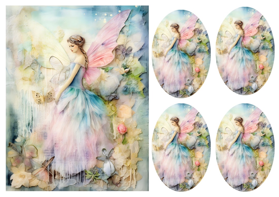 Watercolor Fairy Rice Paper for Decoupage / Fantasy Fairy Mulberry ...