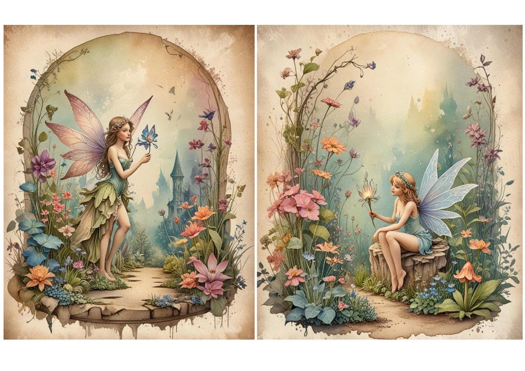 Vintage Fairy Rice Paper for Decoupage, Card Making, Scrapbooking ...