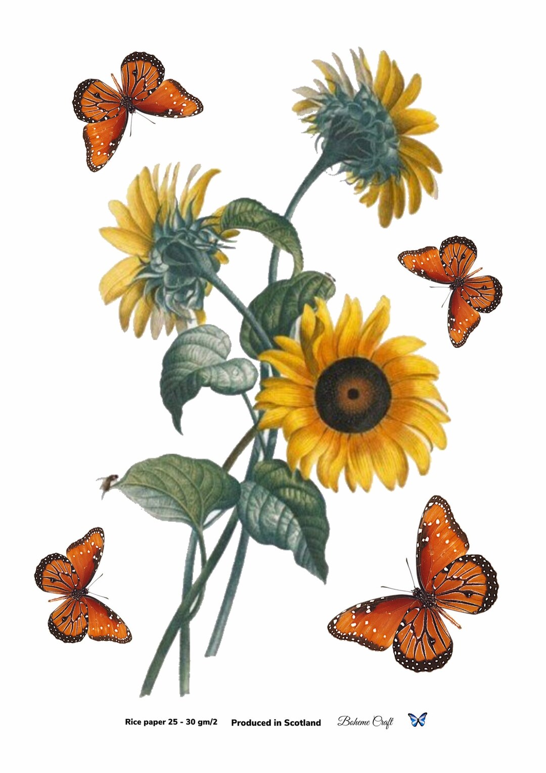 Sunflower Rice Paper for Decoupage, Scrapbooking, Decorative Pape R ...