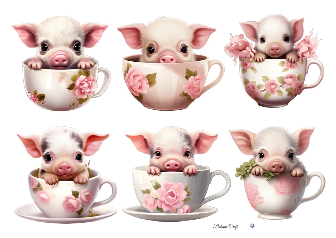 Rice Paper for Decoupage, Pigs in Teacups, Mulberry Tissue ...