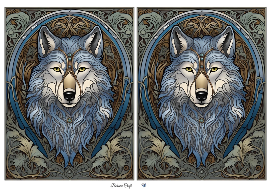 Rice Paper for Decoupage, Gothic Wolf Art Print for Scrapbooking, Card ...