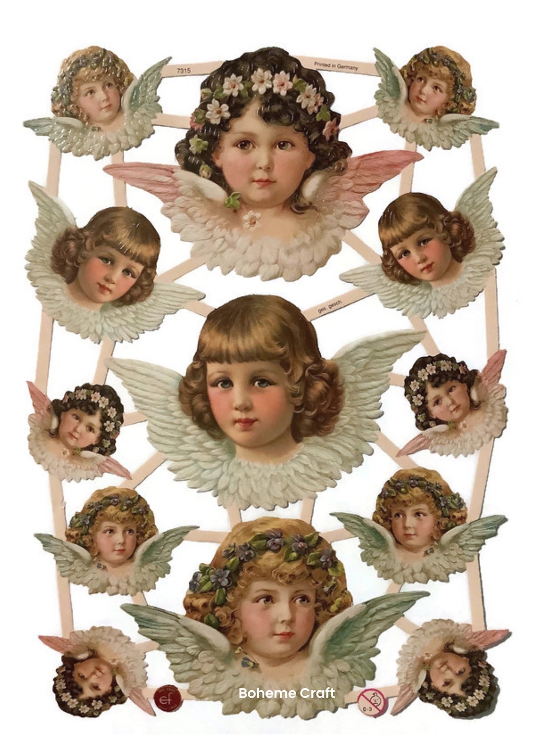 Paper Scrap Die Cut Reliefs, Vintage Angels, Victorian Scrapbook ...