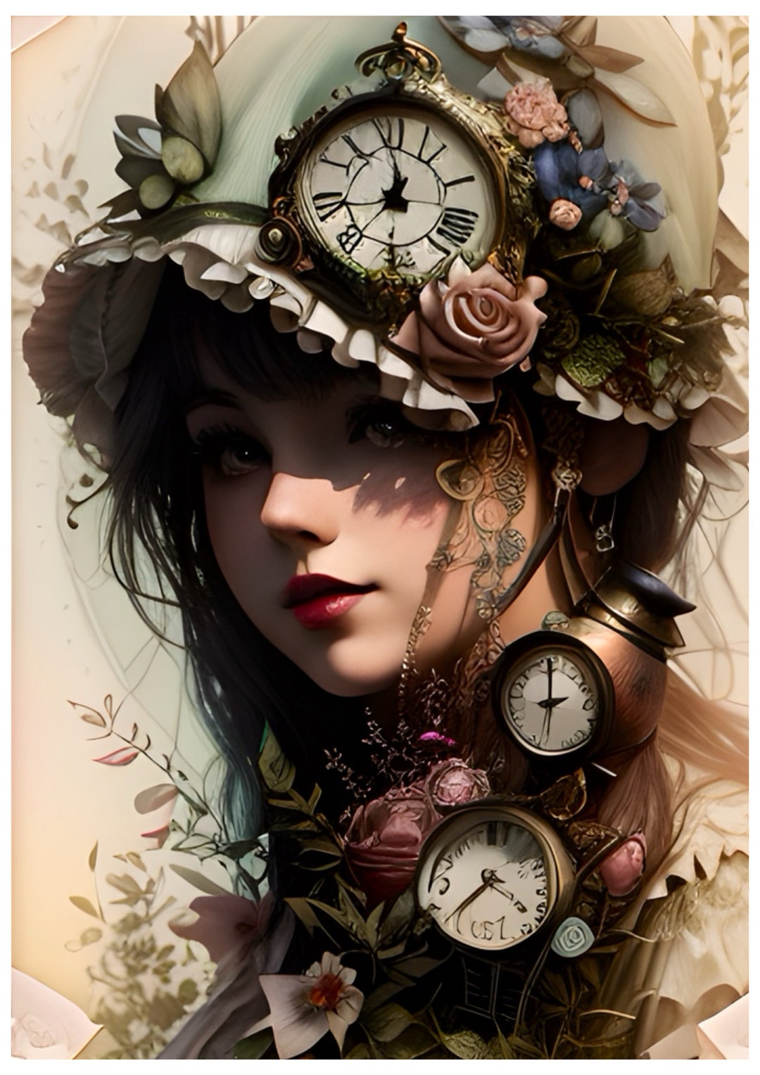 Steampunk Woman Rice Paper for Decoupage: Gothic Scrapbooking Crafts - Etsy