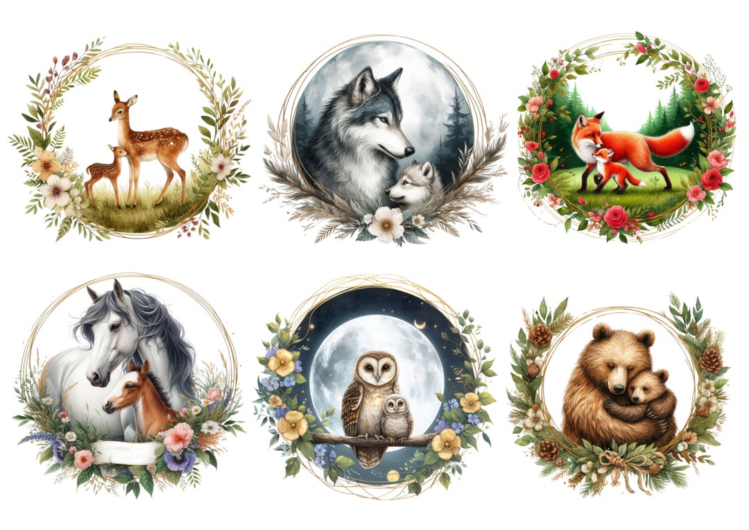 Rice Paper for Decoupage, Mother and Baby Animals, Collage Sheet ...