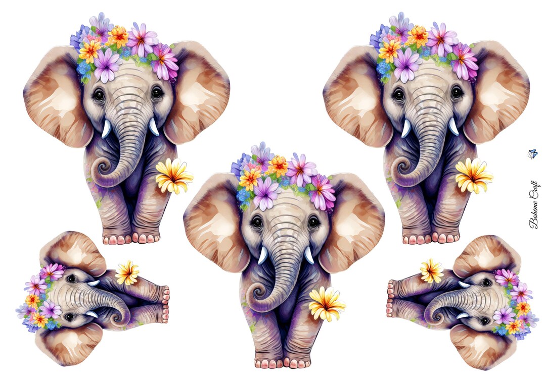 Rice Paper for Decoupage / Elephants / Mulberry Tissue / Scrapbooking ...