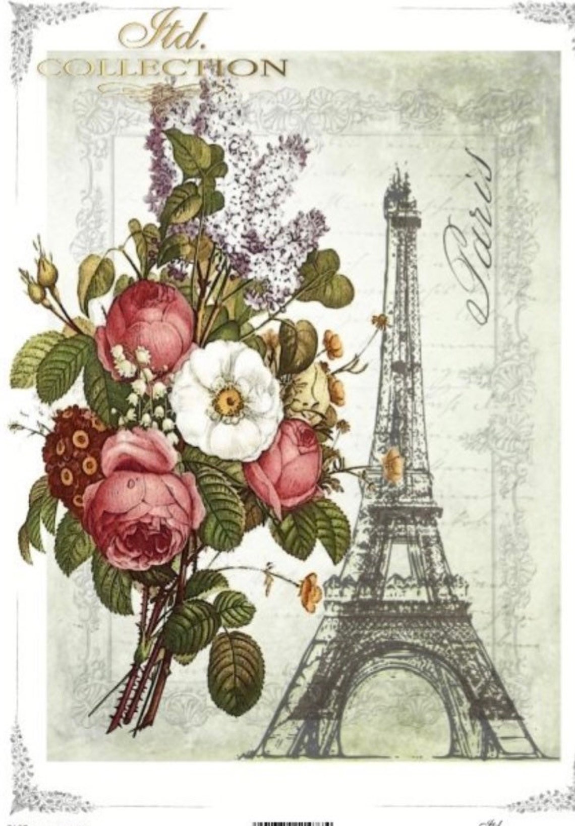 Rice Paper for Decoupage Paris Flowers Tissue Decorative - Etsy