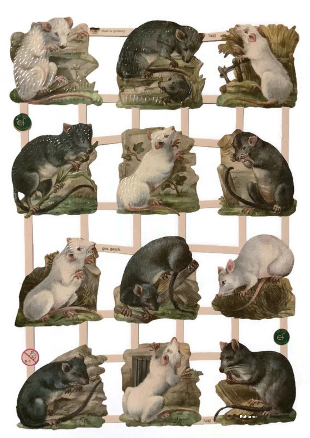 Paper Relief Scraps German Rats Vintage Victorian Style - Etsy