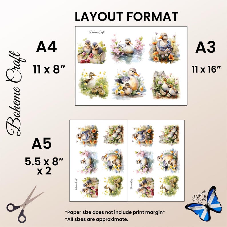 Ducklings and Spring Flowers Rice Paper for Decoupage, Card Making - Etsy