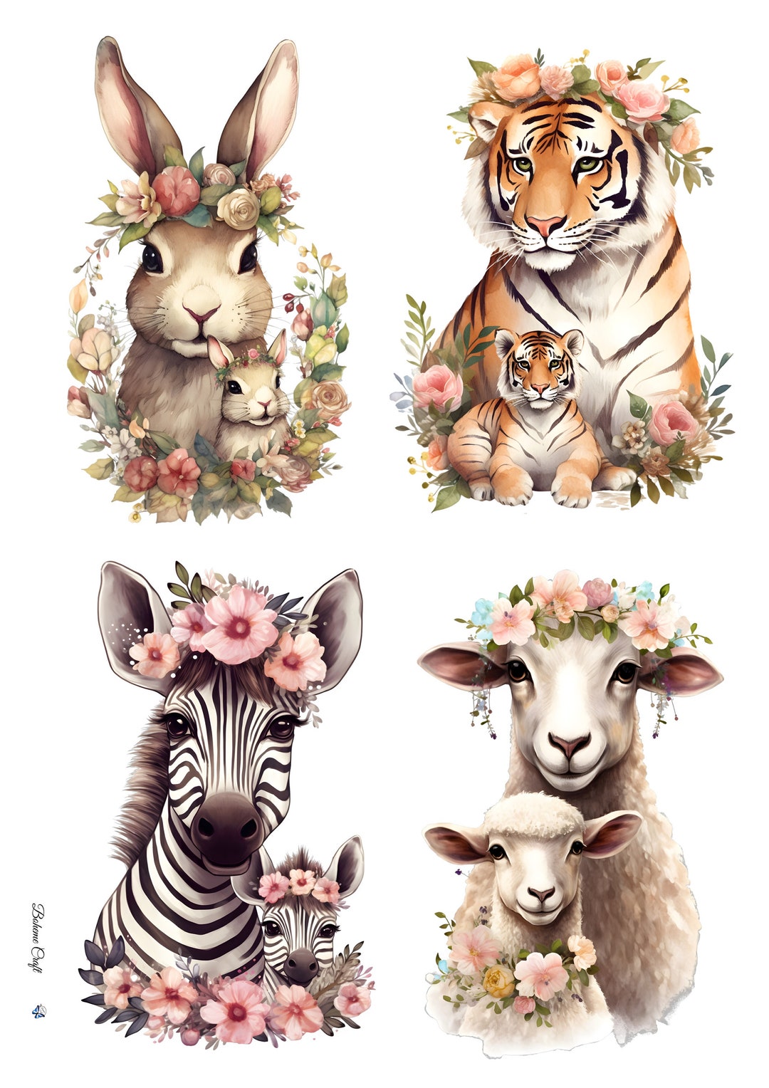 Rice Paper for Decoupage, Hippos, Collage Sheet, Decorative Mulberry ...