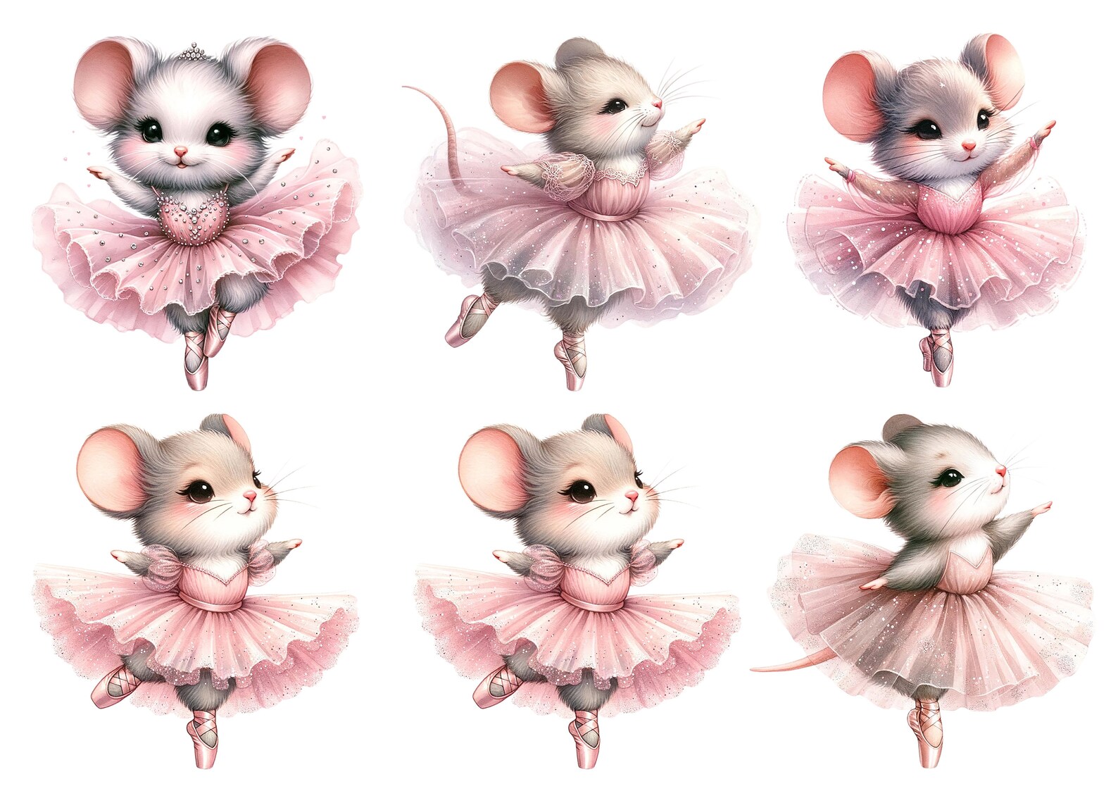 Rice Paper for Decoupage, Ballerina Mice, Mulberry Tissue, Scrapbooking ...