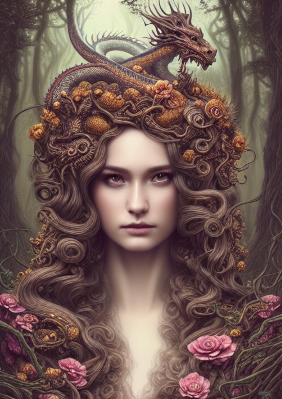 Rice Paper for Decoupage, Gothic Dragon Queen, Mulberry Tissue ...