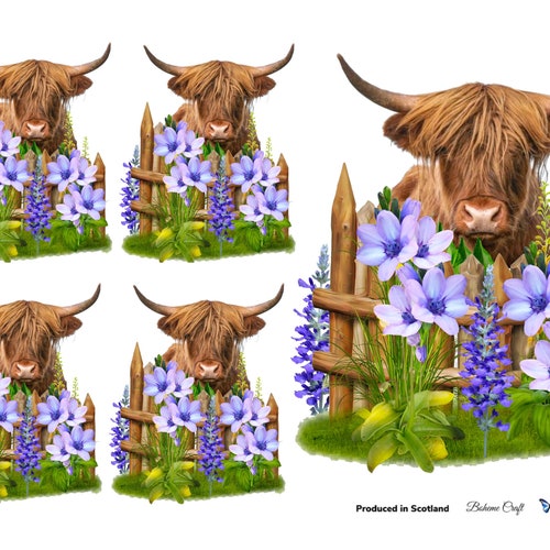 Rice Paper for Decoupage Highland Cows Collage - Etsy