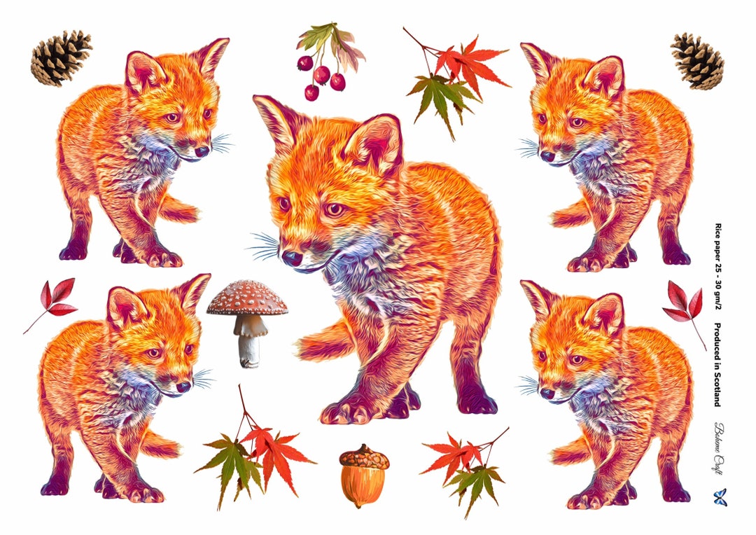 Fox Rice Paper for Decoupage, Furniture DIY Decor, Scrapbooking, Card ...