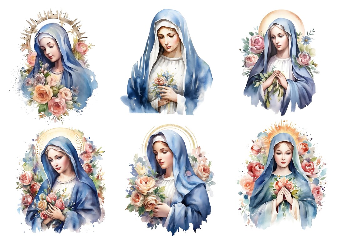 Rice Paper for Decoupage: Religious Virgin Mary A4 Collage Sheet - Etsy