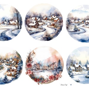 Winter Village Rice Paper for Decoupage: Snow Scene Collage - Etsy