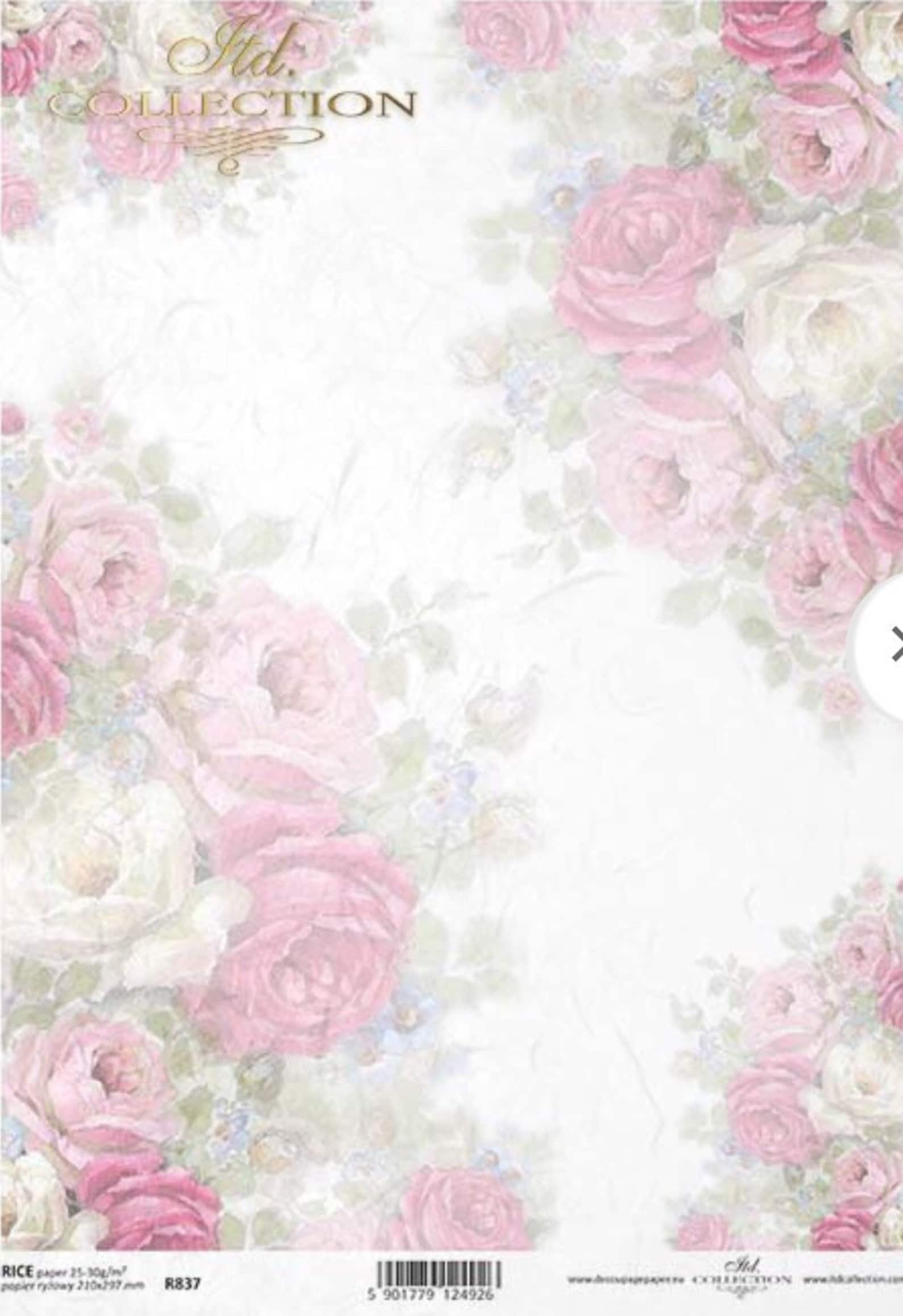 Vintage Rose Rice Paper for Decoupage Mulberry Tissue - Etsy