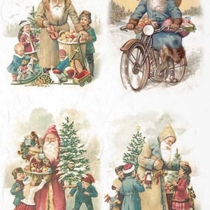 Rice Paper for Decoupage, Santa, Vintage Christmas, Scrapbooking, Card ...