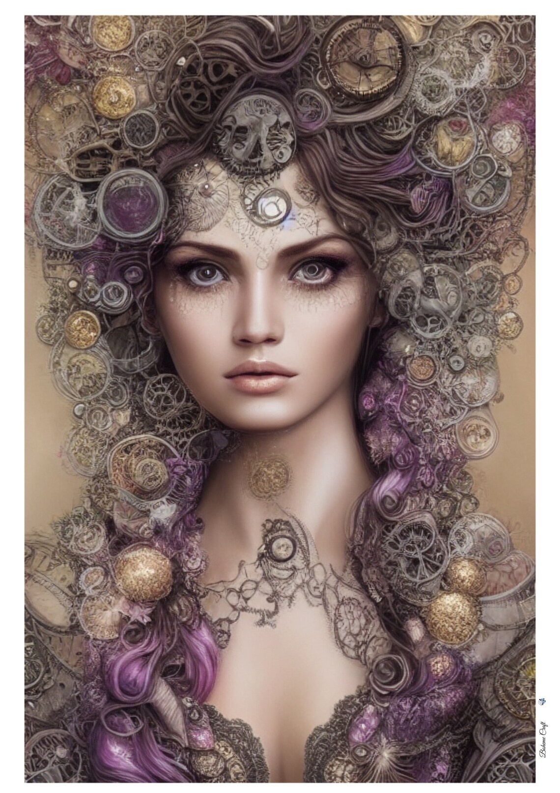 Decorative Rice Paper for Decoupage, Gothic Steampunk Woman ...