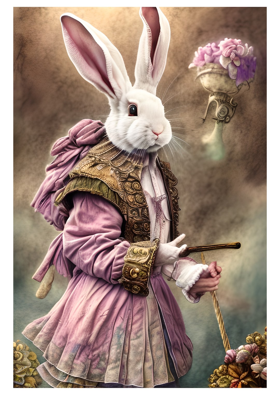 Decorative Rice Paper for Decoupage, Fantasy Rabbit, Art Print ...