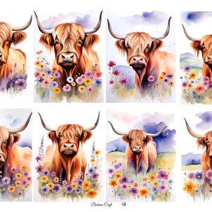 Rice Paper for Decoupage, Highland Cows, Collage Sheet, Decorative ...