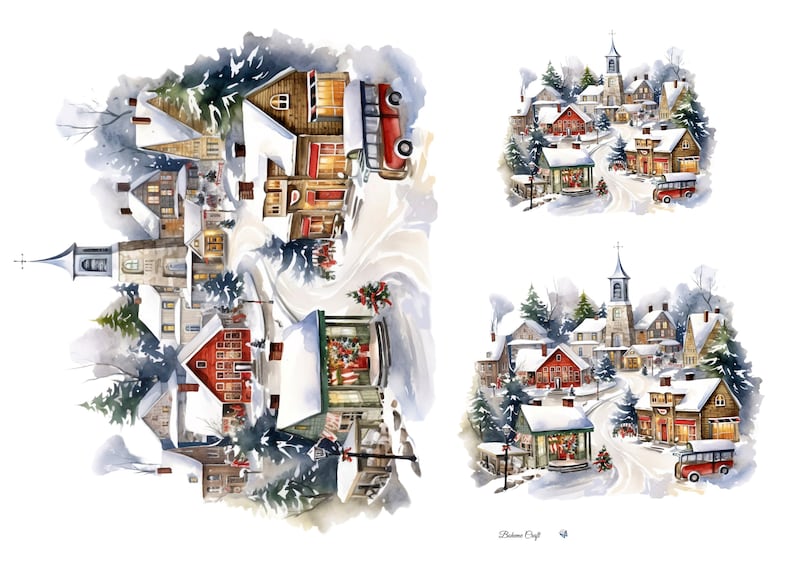 Decorative Rice Paper for Decoupage / Winter Snow Scenes / Scrapbooking ...