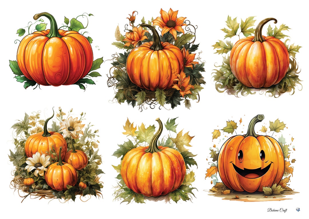 Rice Paper for Decoupage, Fall Pumpkins, Decorative Mulberry Tissue ...