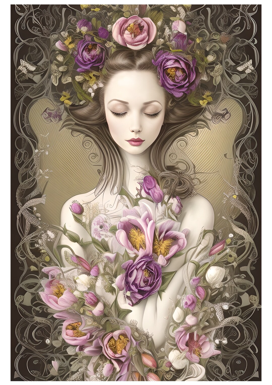 Rice Paper for Decoupage / Steampunk Gothic Portrait / Mulberry Tissue ...