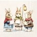 4 Decoupage Paper Napkin, Christmas Rabbit, Carol Singers, Serviette ...
