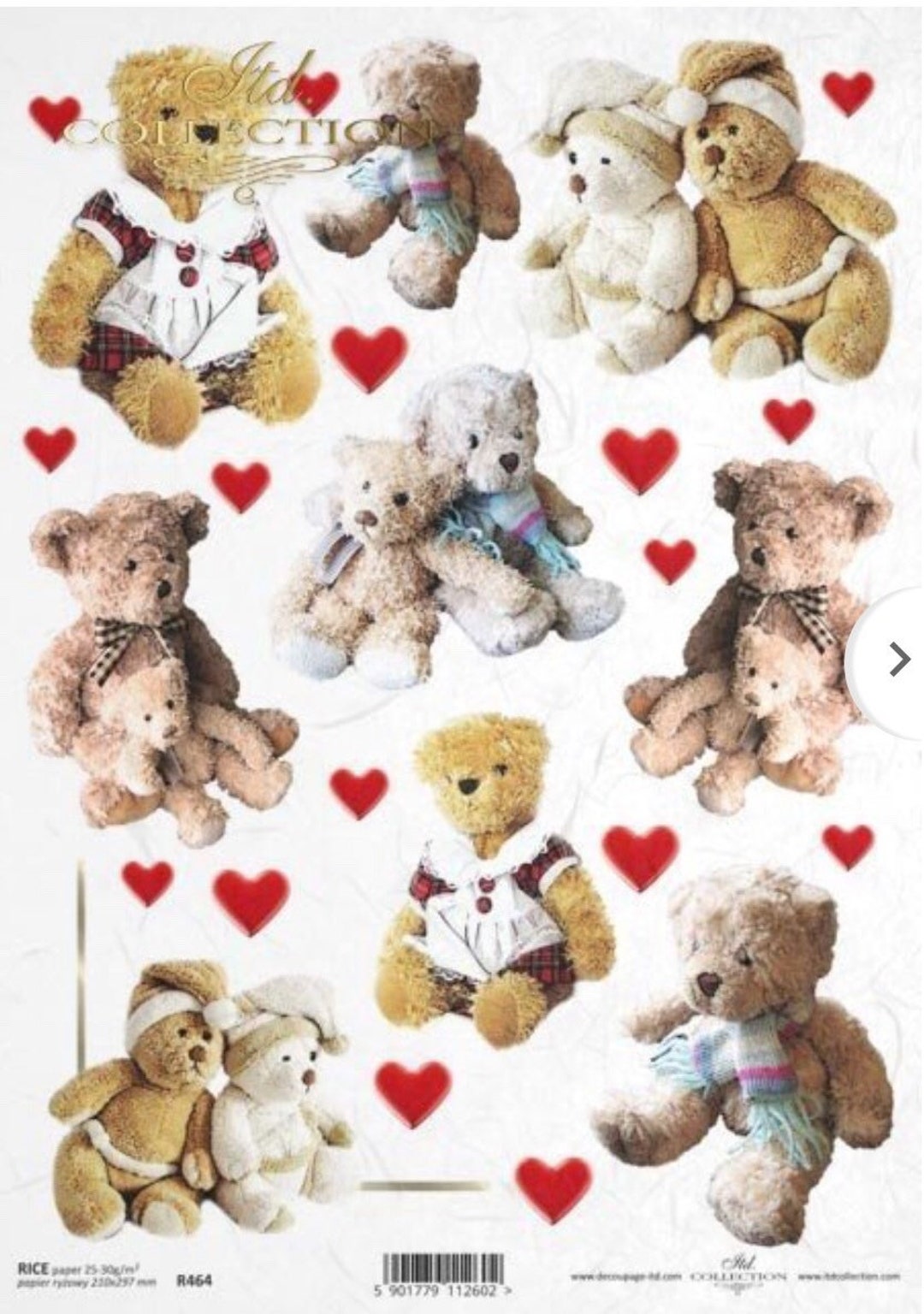 Rice Paper for Decoupage, Teddy Bear Collage, Decorative Mulberry ...