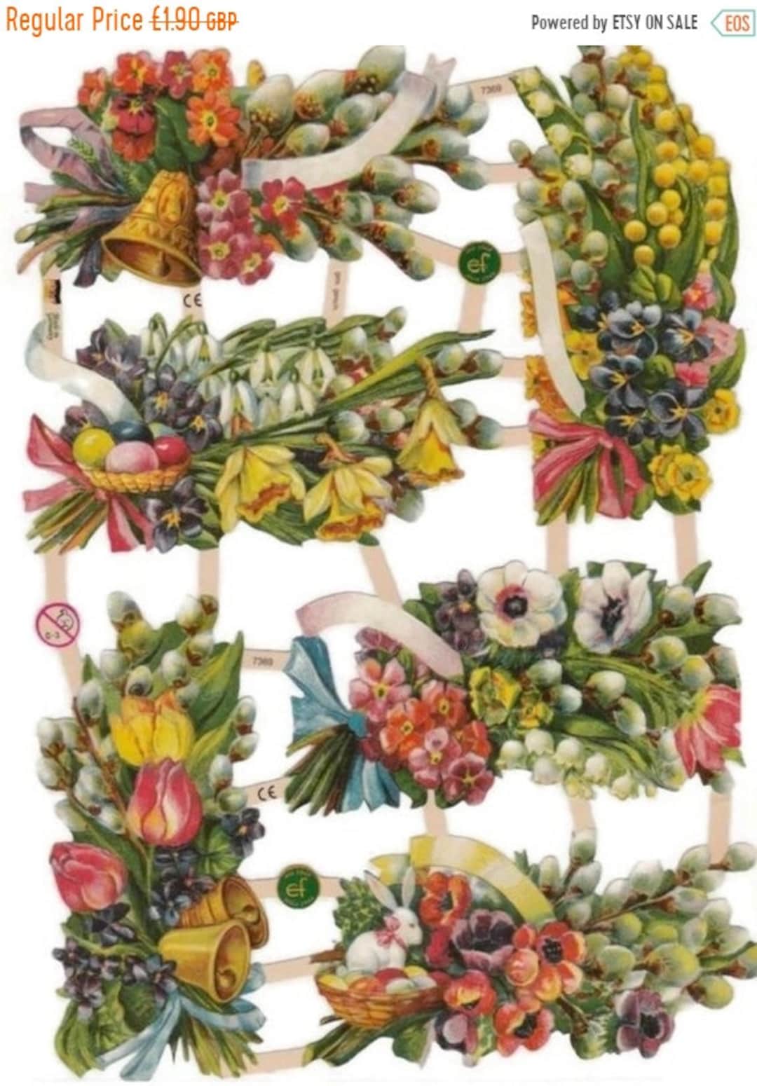 Paper Relief Scraps, German, Vintage Victorian Style, Embossed, Die Cut ...