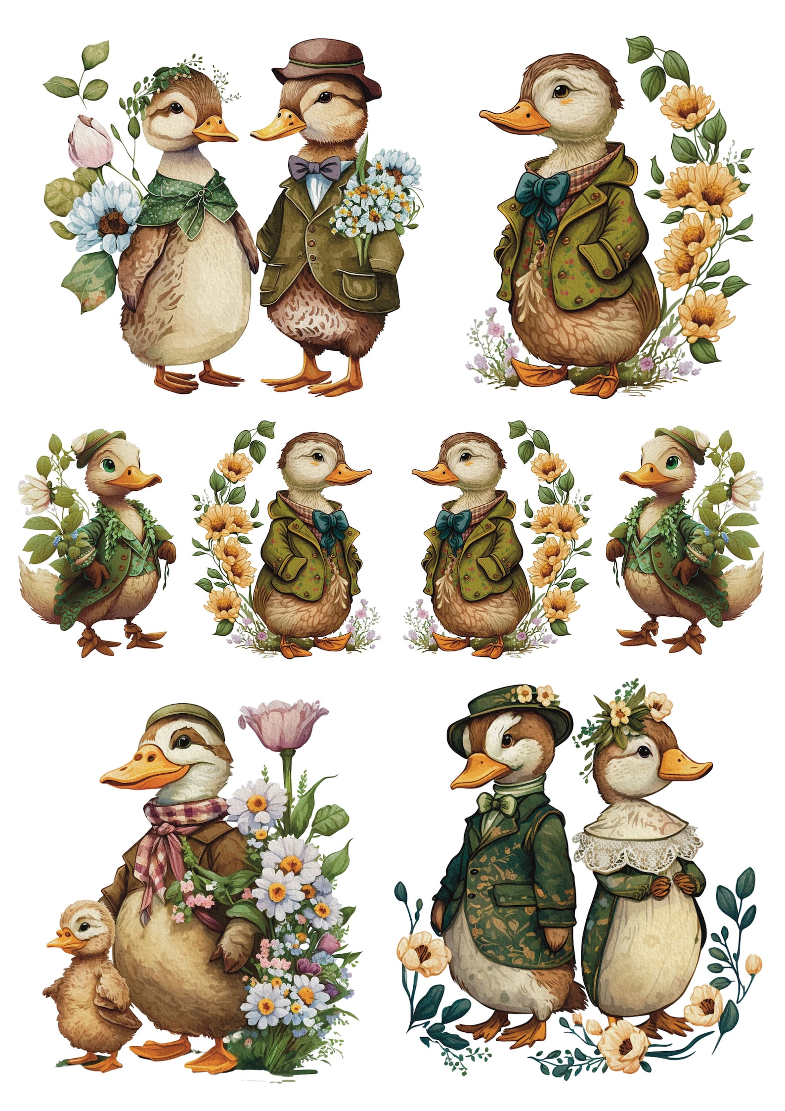 Fairytale Duck Collage Rice Paper: Scrapbooking Ephemera - Etsy