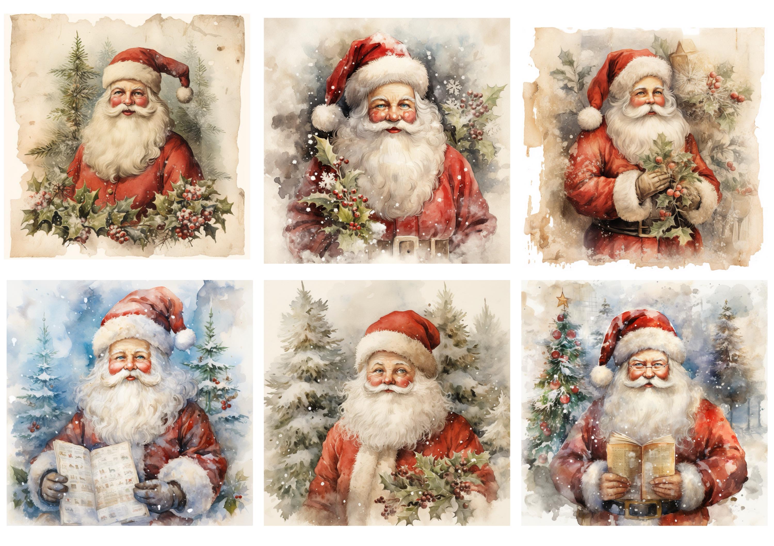 Rice Paper for Decoupage, Vintage Santa Collage Sheet, A4/A5 - Etsy