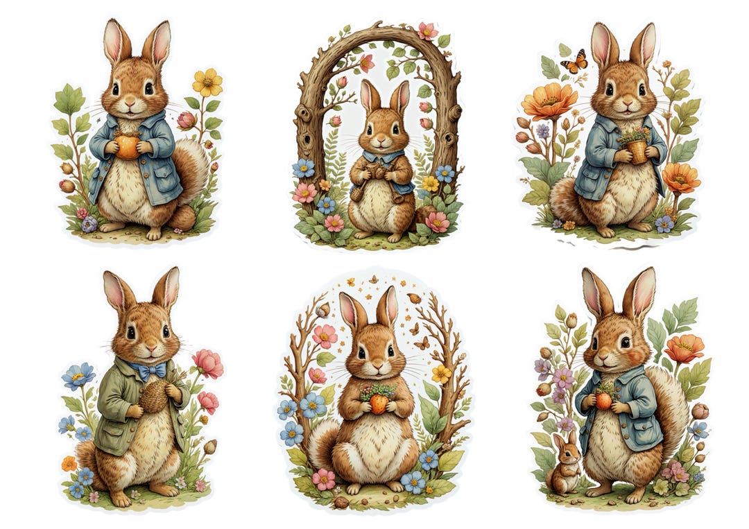 Bunny Rabbit Rice Paper for Decoupage, Scrapbook Ephemera, Card Making ...