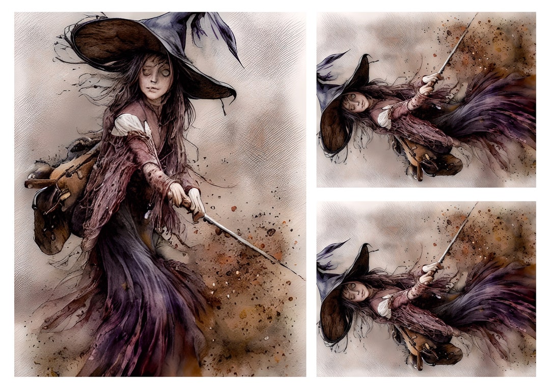 Decorative Rice Paper for Decoupage, Gothic Witch, Steampunk Woman ...