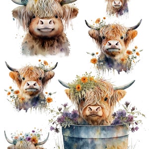 Rice Paper for Decoupage, Highland Cows, Collage Sheet, Decorative ...