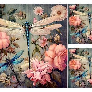 Rice Paper for Decoupage, Dragonfly, Mulberry Tissue, Scrapbooking ...