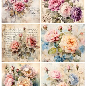 Vintage Roses Rice Paper for Decoupage, Scrapbooking, Journals, Card ...