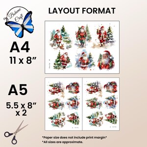 Santa Rice Paper for Decoupage: Christmas Snow Scene Collage - Etsy