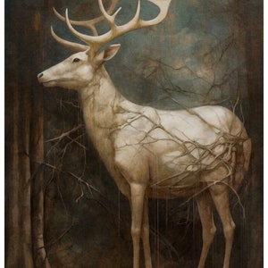 Rice Paper for Decoupage, Gothic Stag, Art Print, Decorative Paper ...