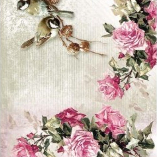 Decoupage Rice Paper Vintage Roses Paper Decorative Mulberry - Etsy