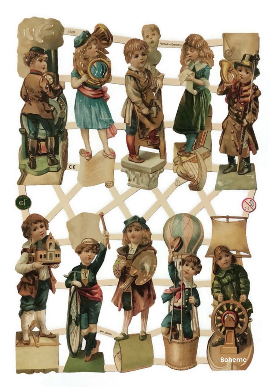 Vintage Style Victorian Children, Paper Die Cut Scraps for Decoupage ...