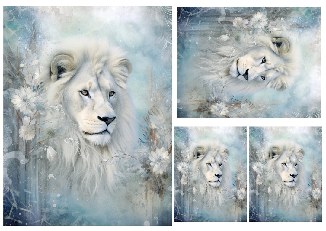 Lion Rice Paper for Decoupage, Winter Snow Scene, Card Making ...