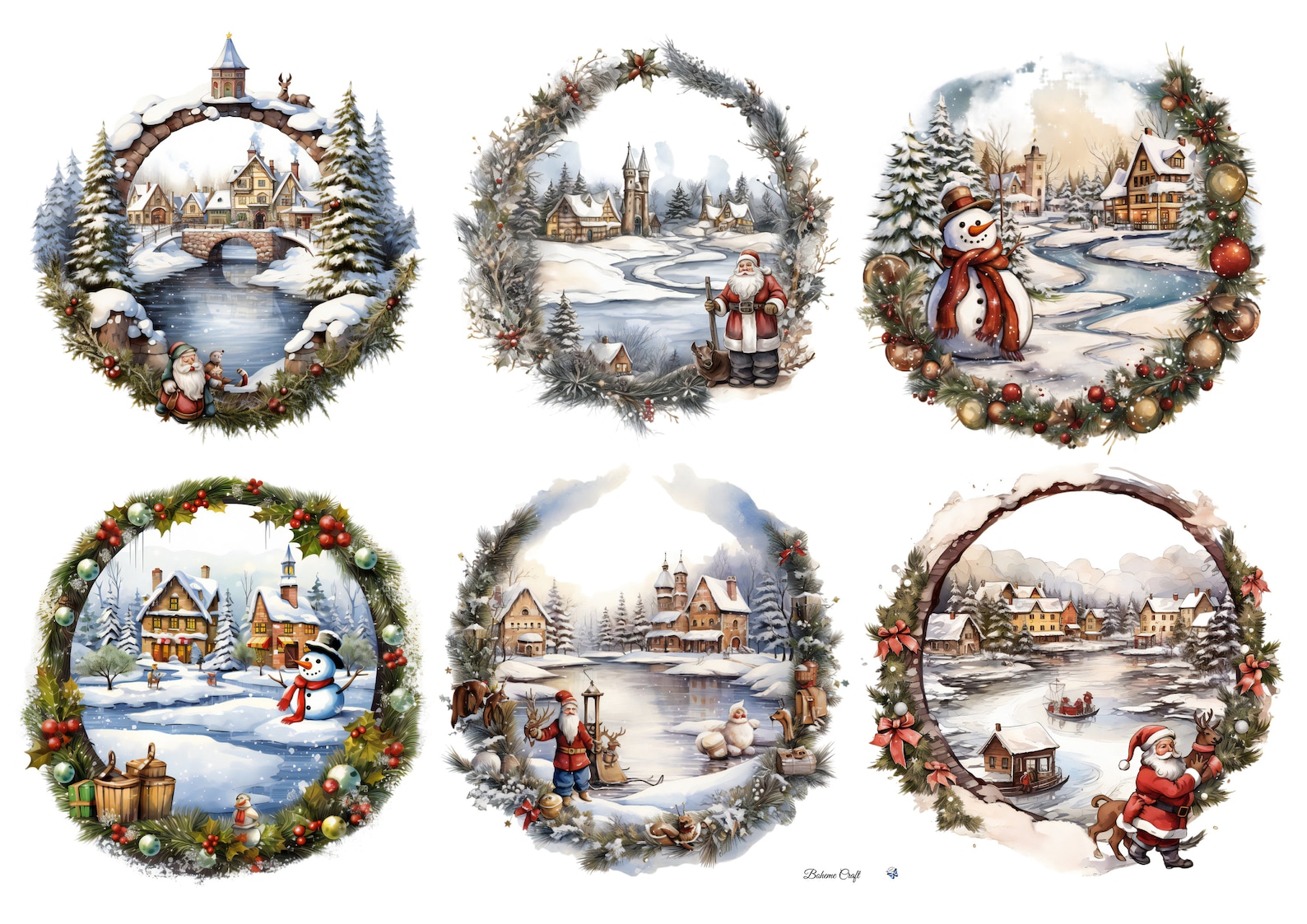 Winter Snow Scenes Rice Paper for Decoupage: A4/A5 Collage Sheet - Etsy