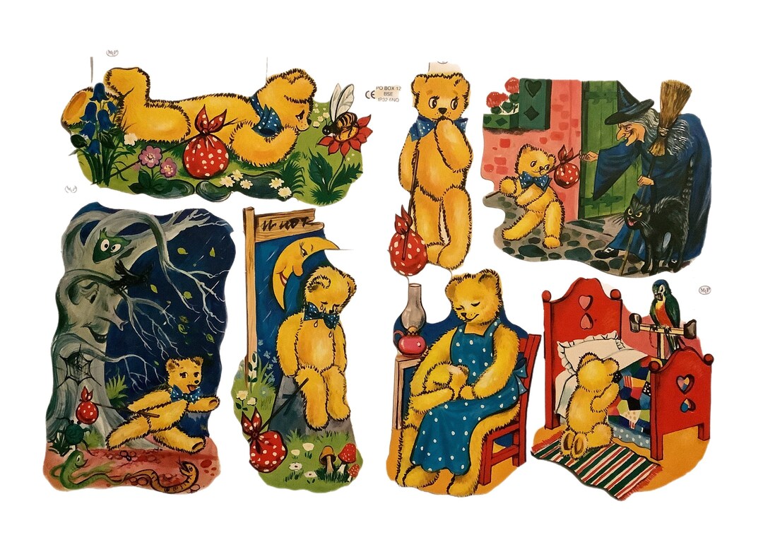 Vintage MLP Die Cut Embossed Paper Scraps Teddy Bears in - Etsy