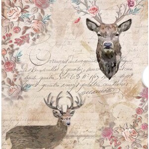 Stag Collage Rice Paper: Floral Decoupage Tissue (A4 Sheet) - Etsy