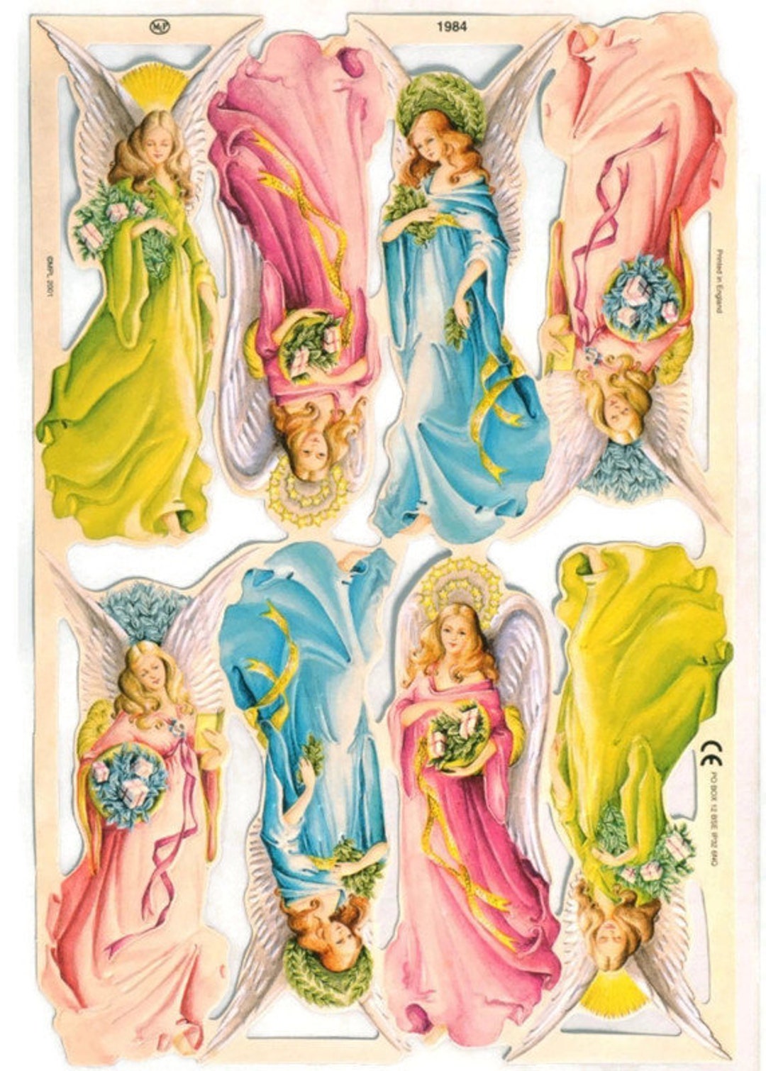 Paper Die Cut Angel Scraps for Decoupage, Card Making, Decorative Paper ...