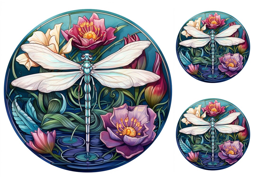Art Nouveau Dragonfly Rice Paper for Decoupage, Card Making ...