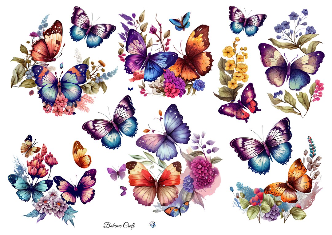 Butterfly Rice Paper for Decoupage, Mulberry Tissue, Scrapbooking ...